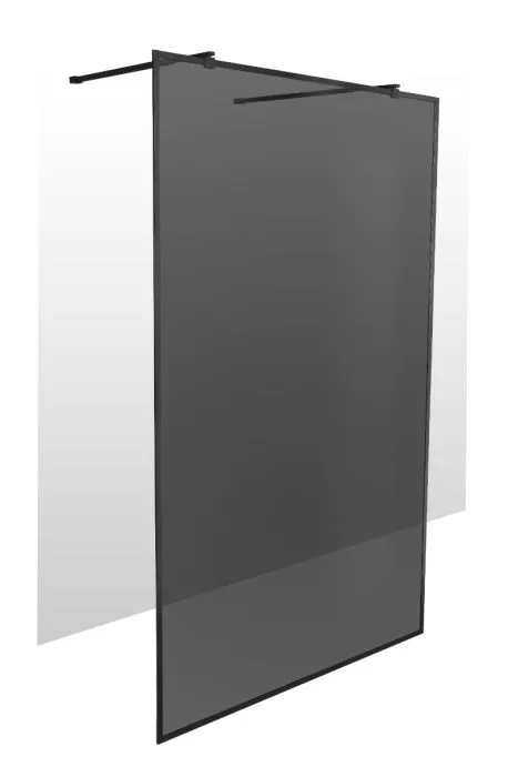Shower Screen Ossa Black 1200x2000 With Ext Arm 8mm Smoked Glass - X & O'S Bathroom And Kitchen ...