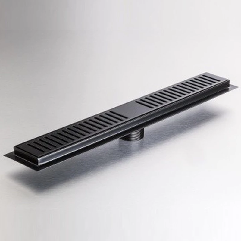 Gio 500x65mm slotted grate shower channel stainless steel matt black ...
