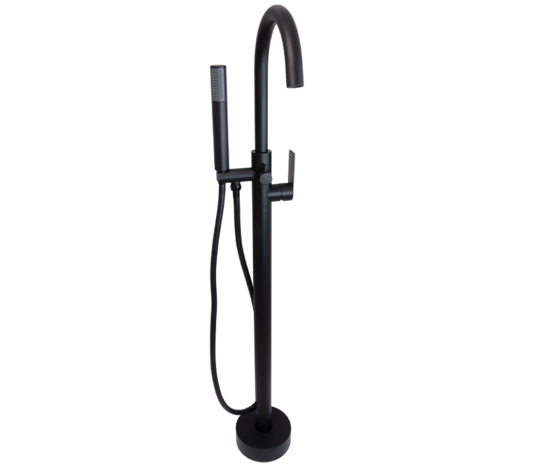 Blutide Silk Black Round Free Standing Bath Mixer with H/S - X & O'S ...
