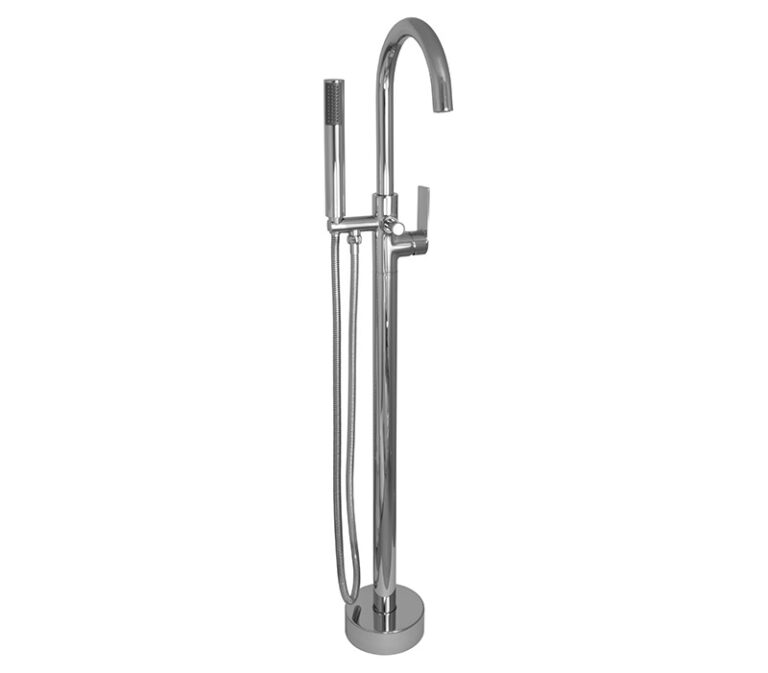 Blutide Silk Chrome Round Free Standing Bath Mixer with H/S - X & O'S ...