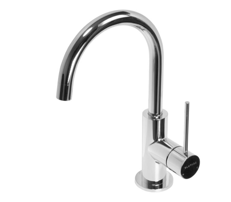 Blutide Lace Chrome Gooseneck Basin Mixer - X & O'S Bathroom And ...