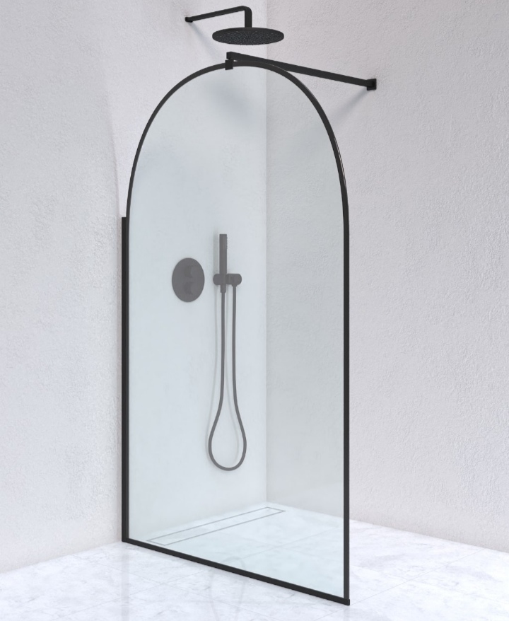 Infinity Black Arched Shower Screen Chrome 1200 x 2000 - X & O'S ...