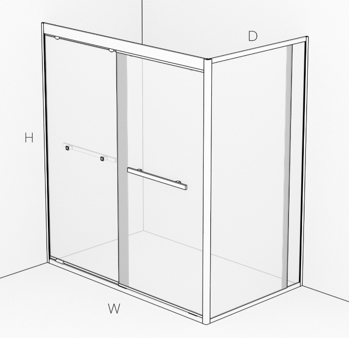 Chrome Bi Slider Shower Extendable Door And Return Panel 1200 x 1020 ...