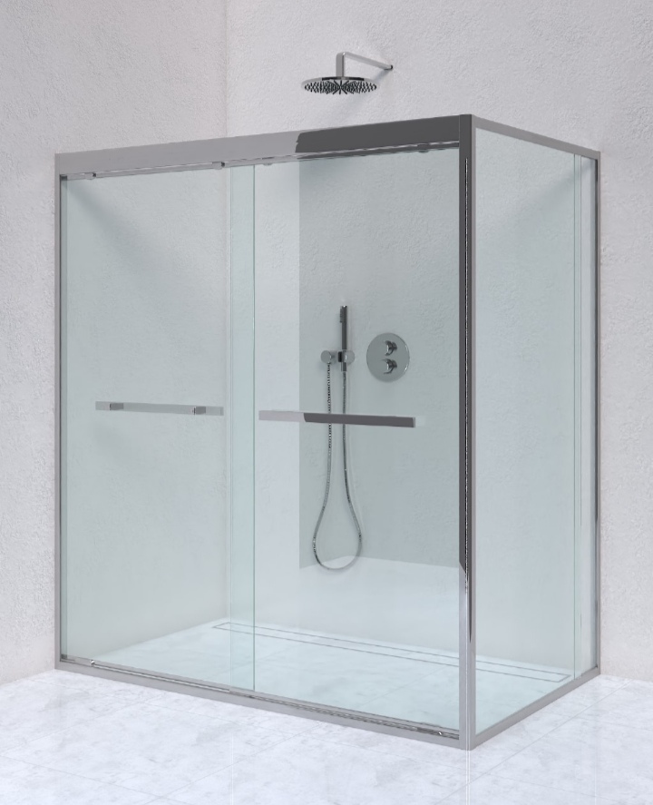 Chrome Bi Slider Shower Extendable Door And Return Panel 1200 x 1020 ...